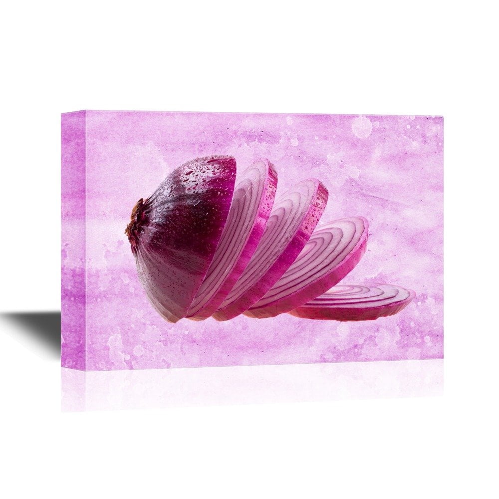 wall26 - Canvas Wall Art - Fresh Onion Cut into Slices - Gallery Wrap ...
