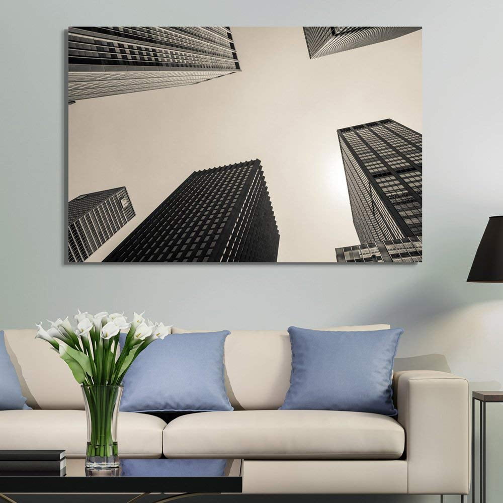 wall26 Canvas Wall Art - Highrise Buildings Viewed from Below - Giclee ...