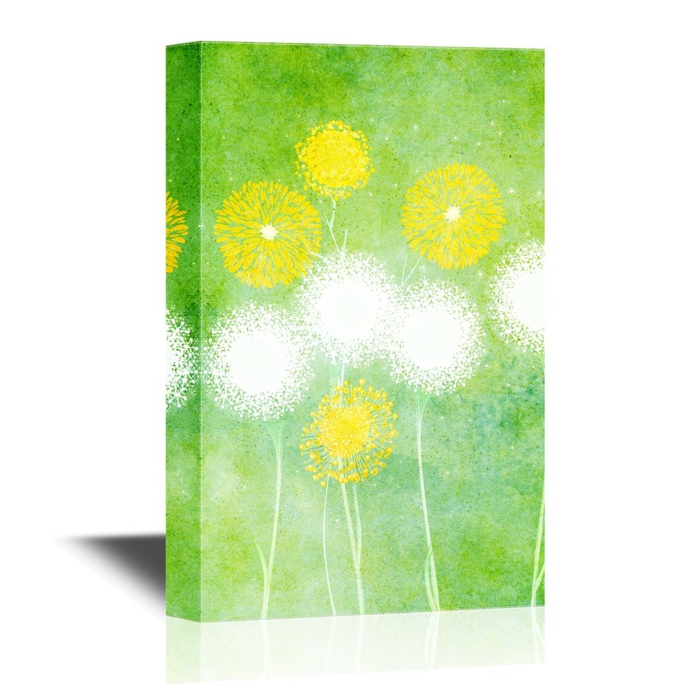 wall26 - Canvas Wall Art - Illustration of Abstract Flowers, Dandelions ...