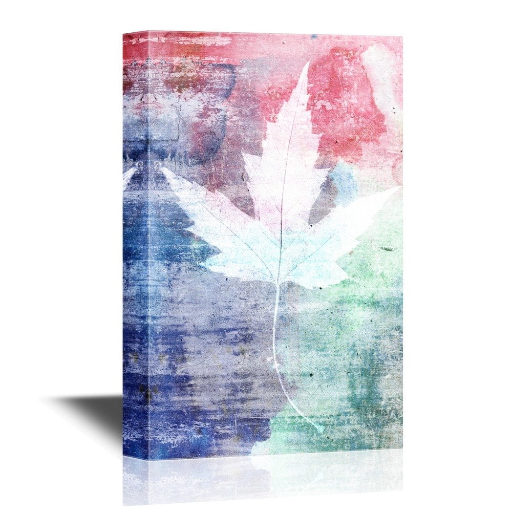 wall26 Canvas Wall Art - Phoenix Tree Leaf on Watercolor Style ...