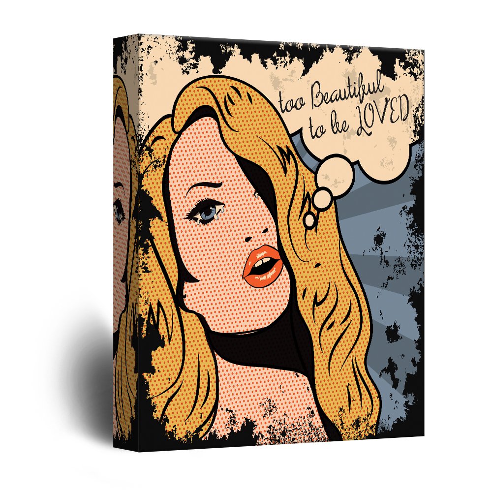 wall26 - Canvas Wall Art - Pinup Model Pop Art Illustration - Giclee ...