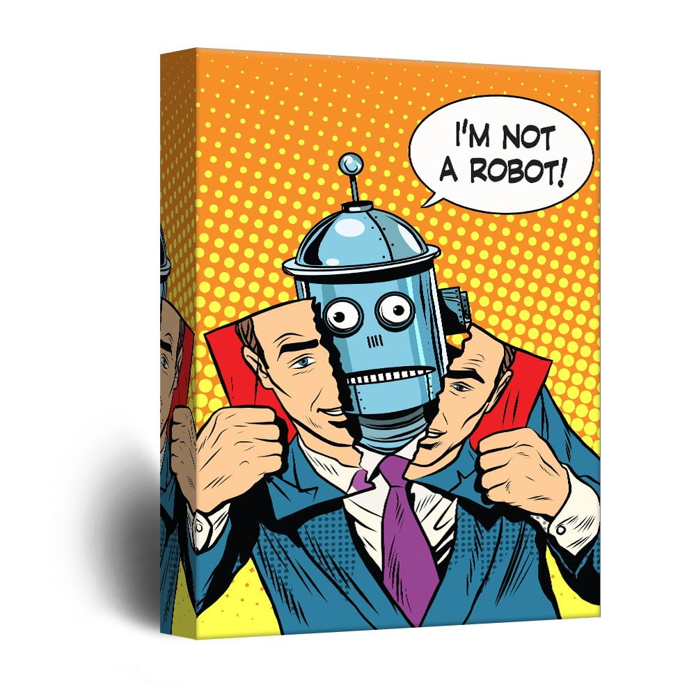wall26 - Canvas Wall Art - Robot Political Propaganda Pop Art Comic ...