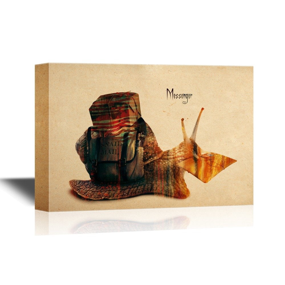 wall26 - Canvas Wall Art - Snail The Messenger - Gallery Wrap Modern ...