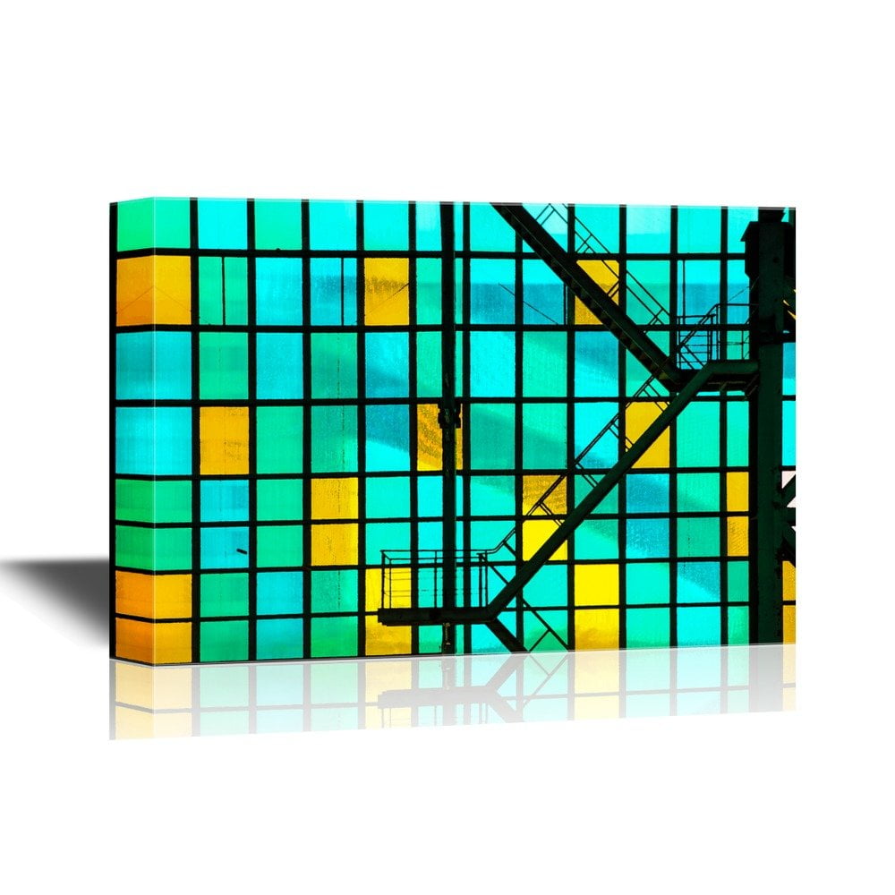 wall26 - Canvas Wall Art - Staircase on Colorful Background - Gallery ...