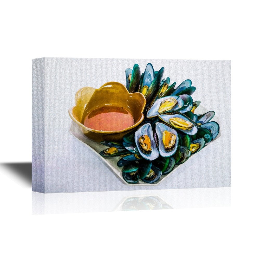 wall26 - Canvas Wall Art - Steamed Mussels with Sweet Basil and Chilli ...