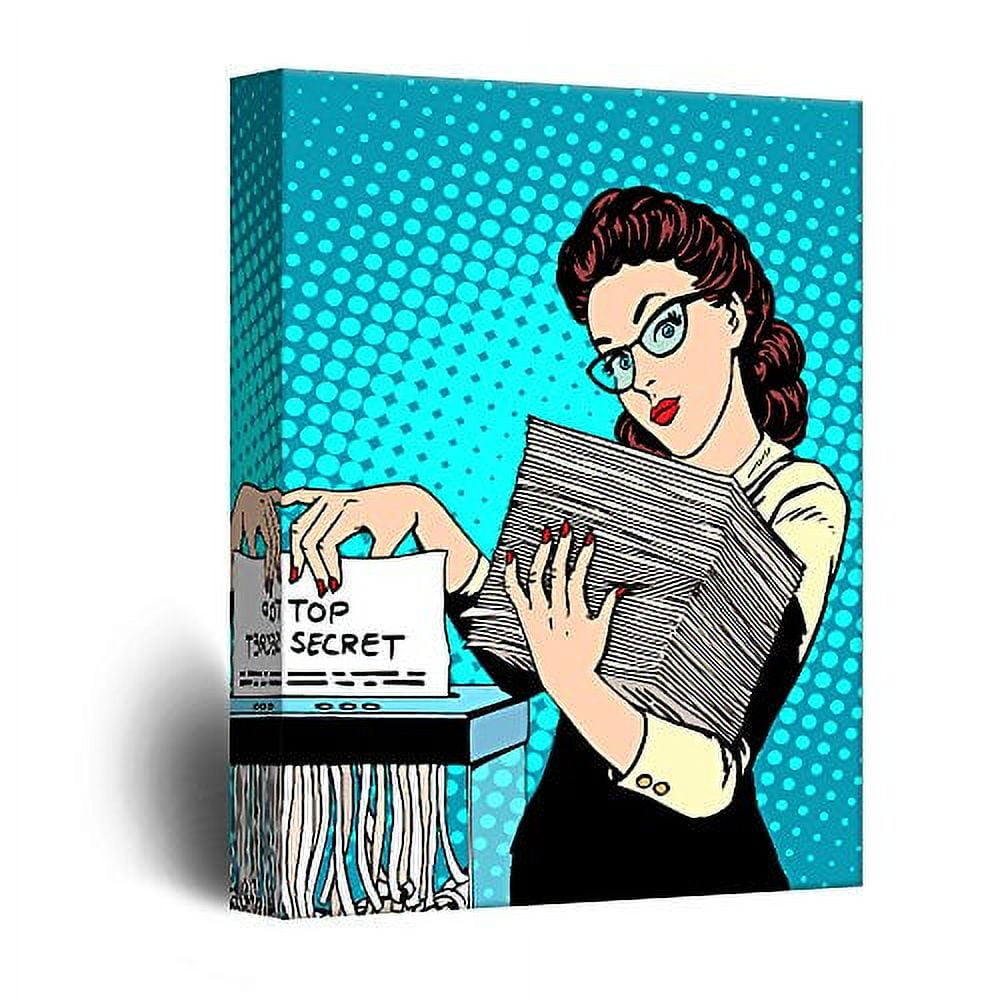 wall26 - Canvas Wall Art - Top Secret Secretary Pop Art Comic ...