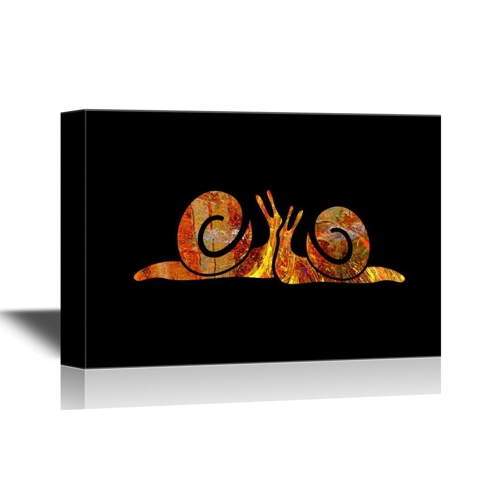 wall26 - Canvas Wall Art - Two Intimate Snail Lovers - Gallery Wrap ...