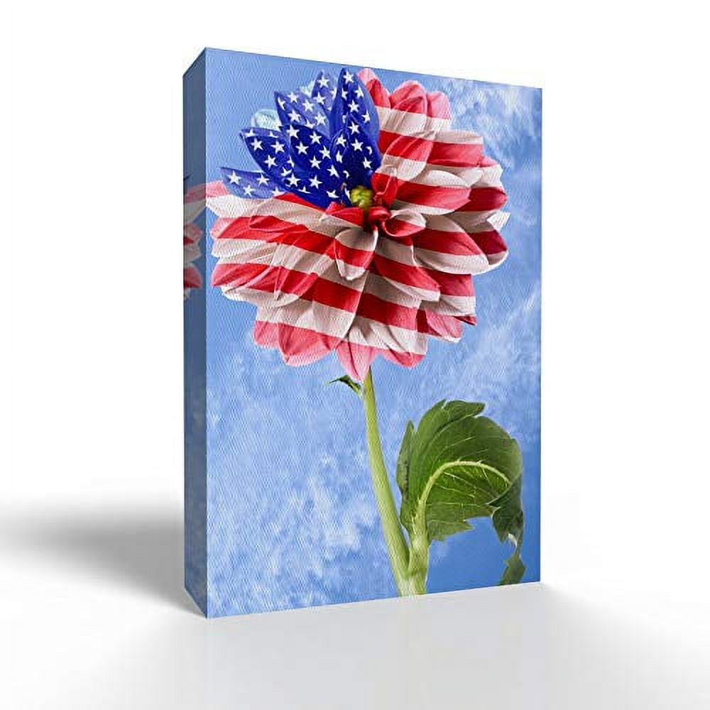 wall26 - Canvas Wall Art - US Flag on Flower - Modern Home Art ...