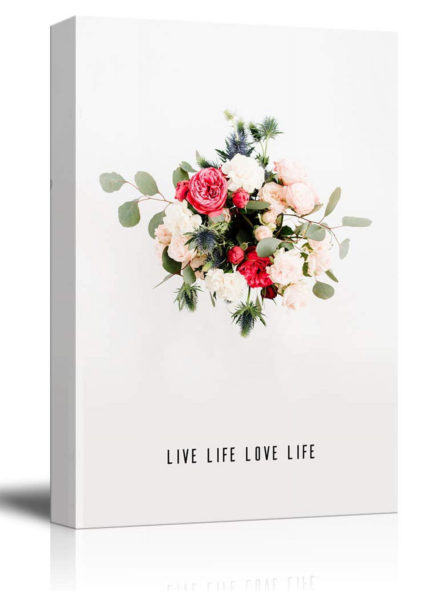 wall26 - Canvas Wall Art - Various Flowers Bouquet on White Background ...