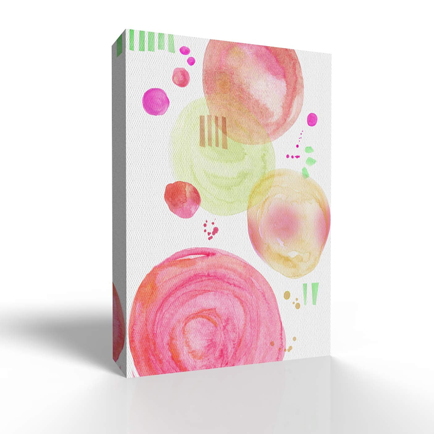 wall26 - Canvas Wall Art - Watercolor Abstract Color Block Line Draw ...