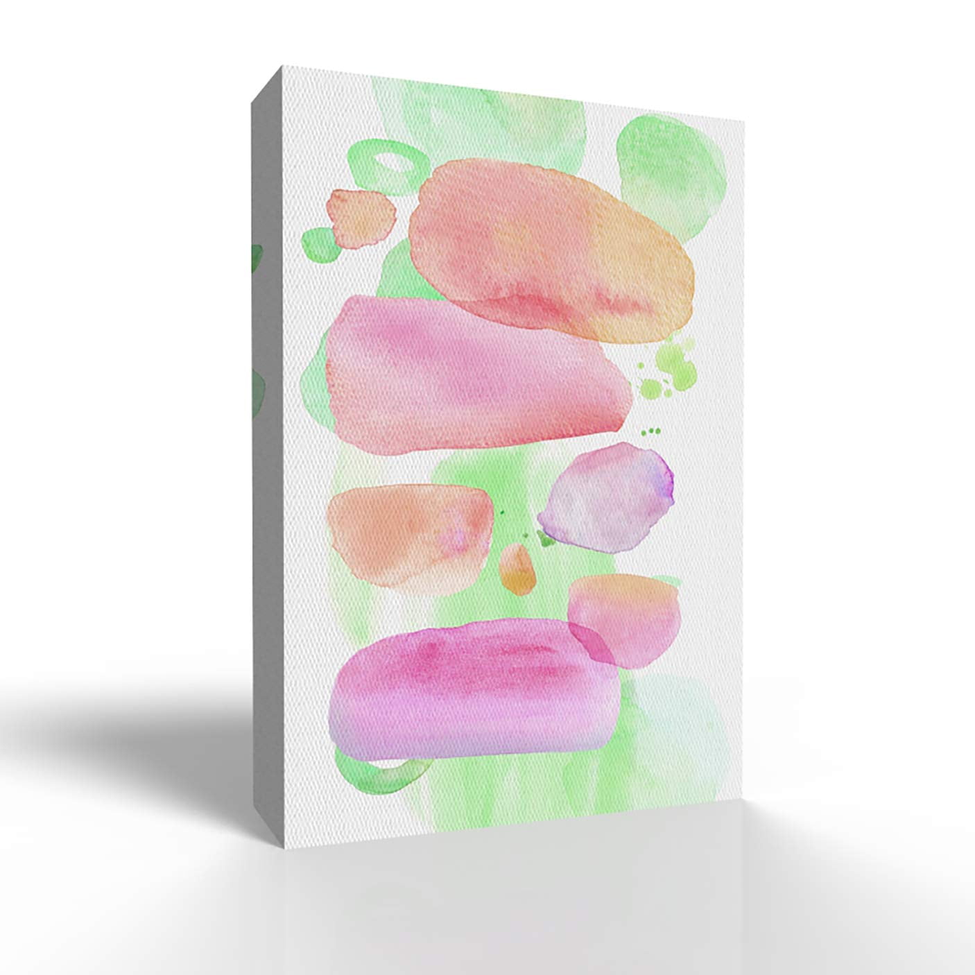 wall26 - Canvas Wall Art - Watercolor Abstract Color Block Line Draw ...