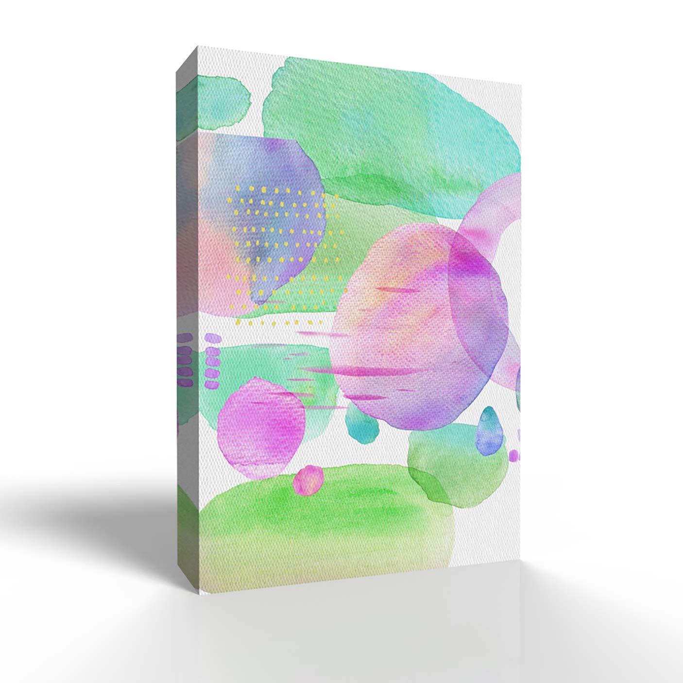 wall26 - Canvas Wall Art - Watercolor Abstract Color Block Line Draw ...