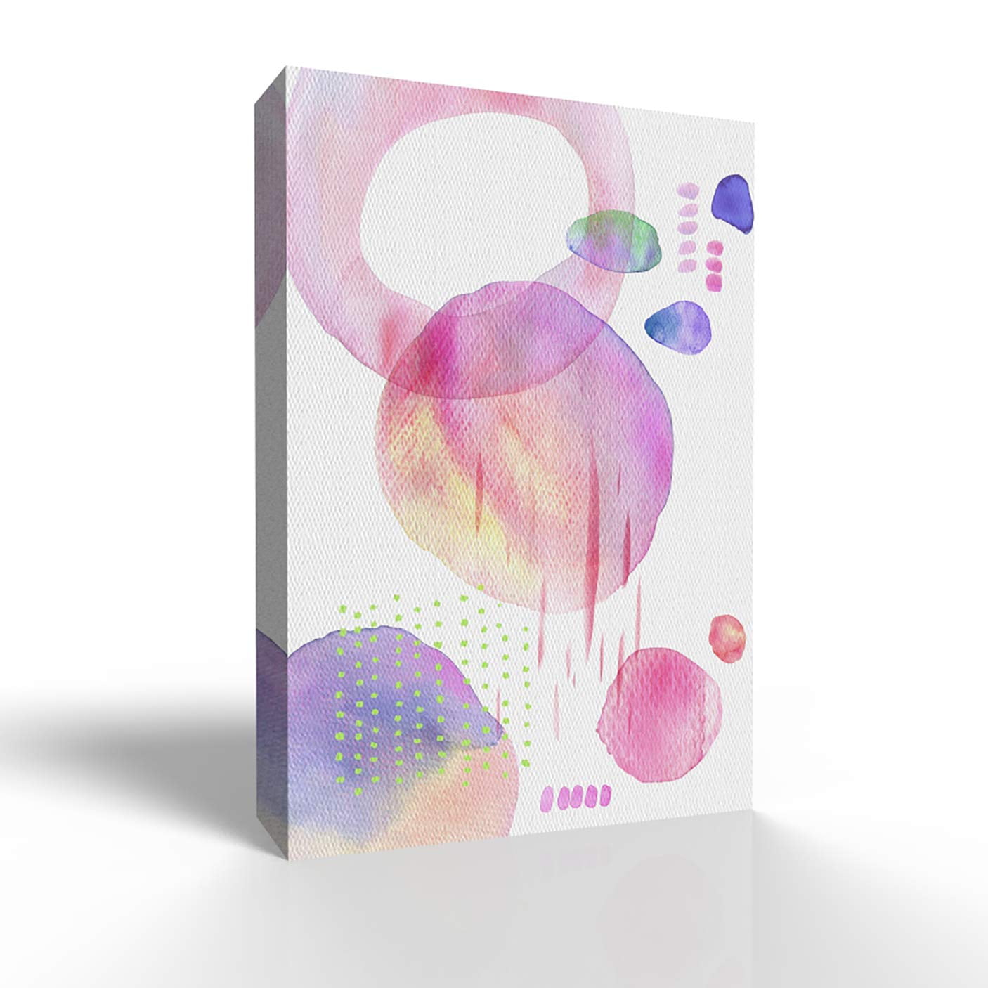 wall26 - Canvas Wall Art - Watercolor Abstract Color Block Line Draw ...