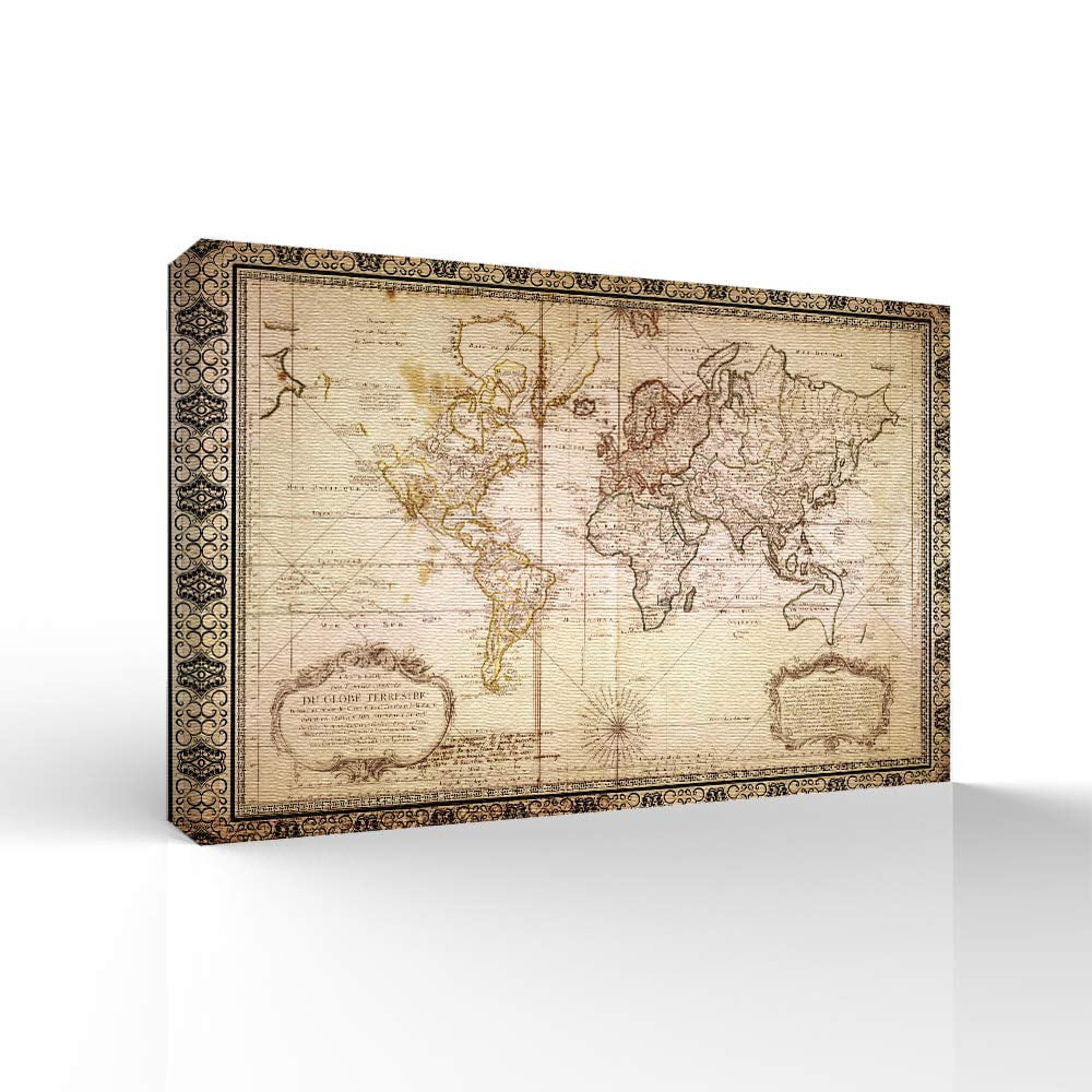 wall26 Canvas Wall Art World Maps Pictures Home Wall Decorations for ...