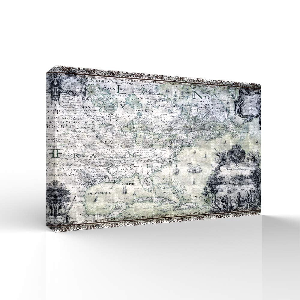 wall26 Canvas Wall Art World Maps Pictures Home Wall Decorations for ...