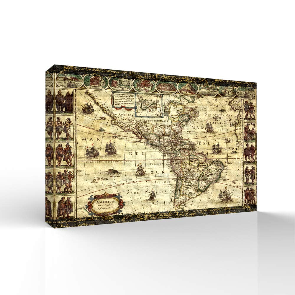 wall26 Canvas Wall Art World Maps Pictures Home Wall Decorations for ...