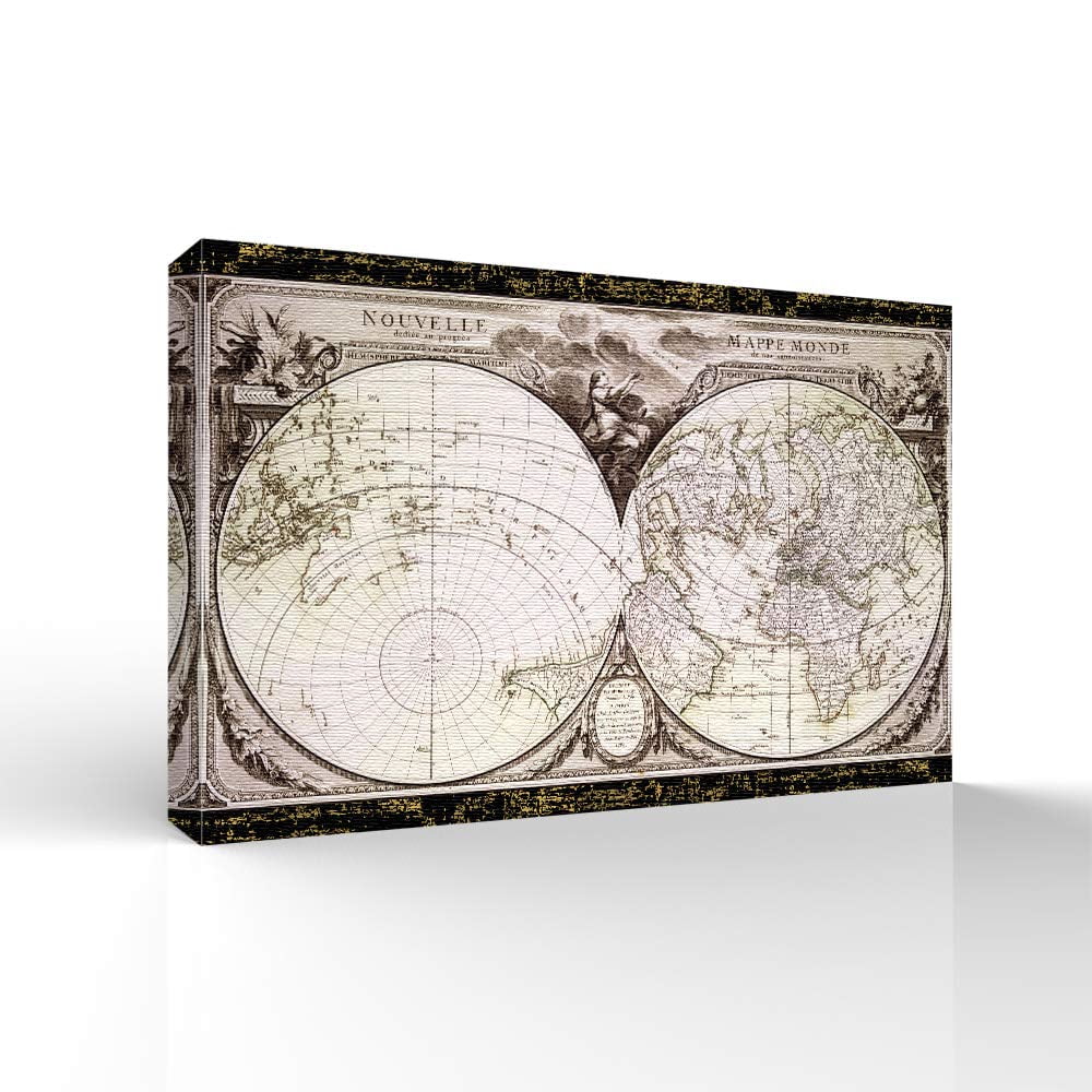 wall26 Canvas Wall Art World Maps Pictures Home Wall Decorations for ...