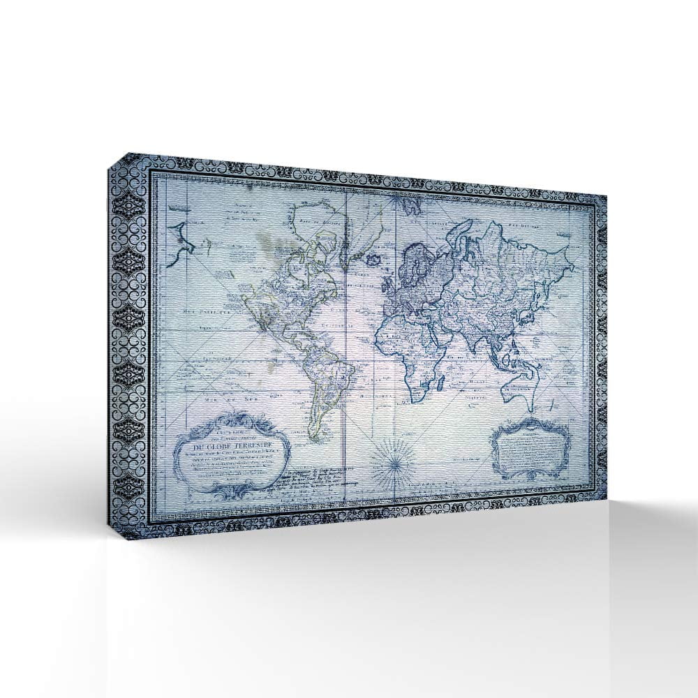 wall26 Canvas Wall Art World Maps Pictures Home Wall Decorations for ...