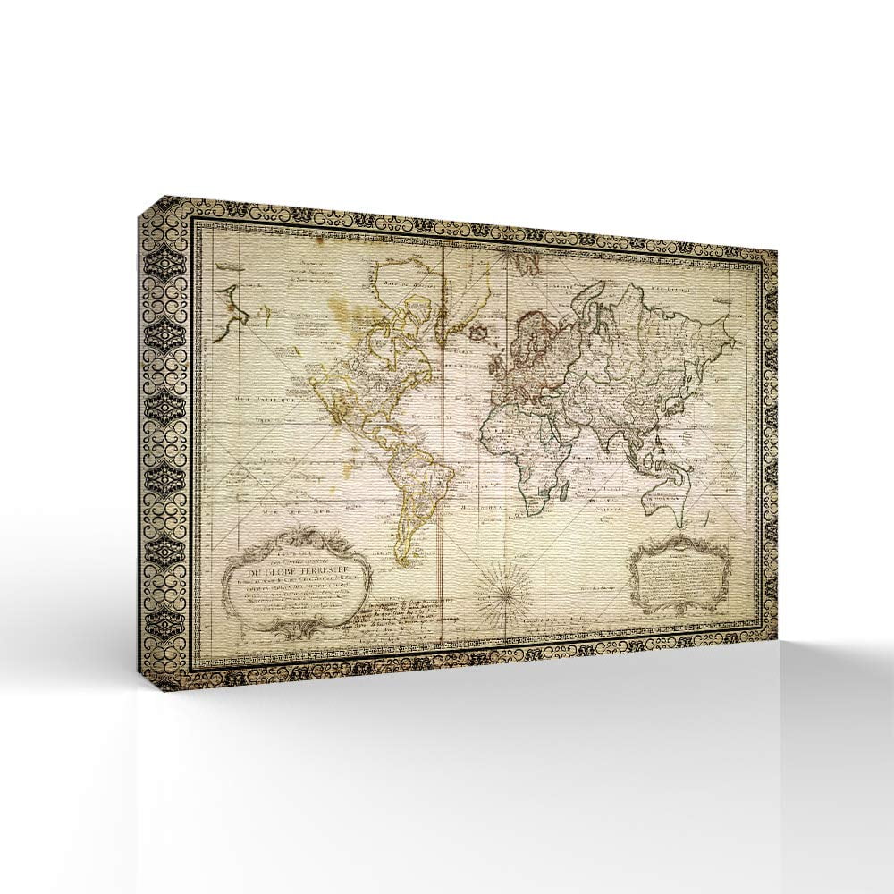 wall26 Canvas Wall Art World Maps Pictures Home Wall Decorations for ...