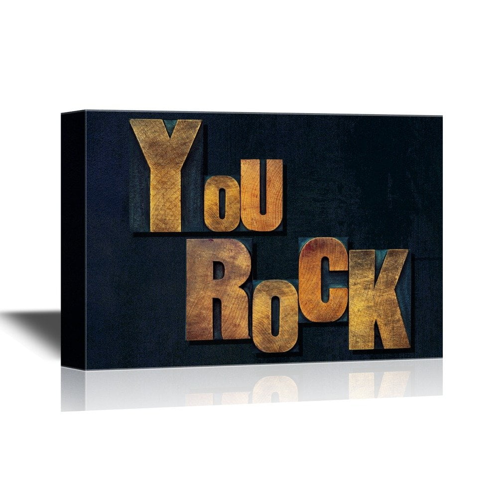 wall26 - Canvas Wall Art - You Rock - Gallery Wrap Modern Home Art ...