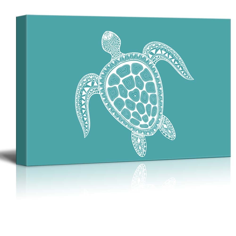 wall26 - Canvas Wll Art - Turtle with Beautiful Pattern on The Shell on ...
