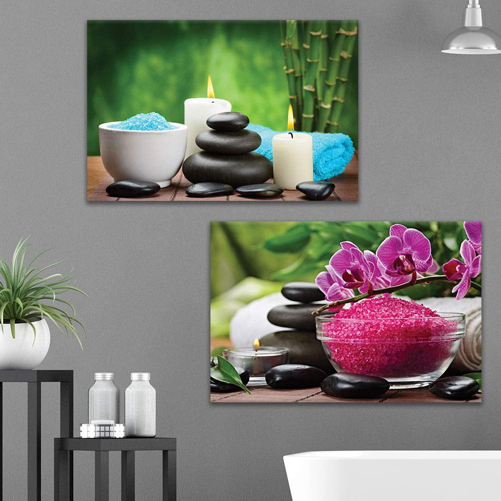 wall26 Canvas of Salts and Rocks Spa Canvas Set|16" x 24" x 2 Panels ...