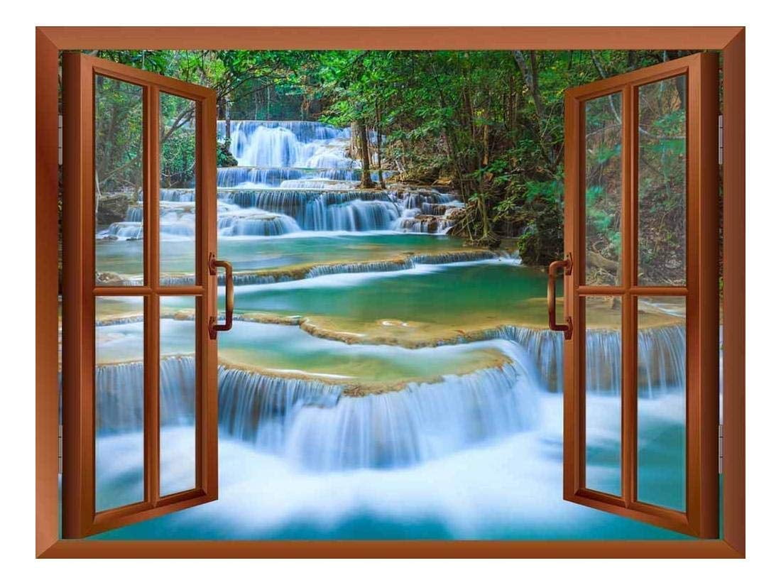 wall26 Cascading Waterfalls in Tropical Forest Removable Wall Sticker ...