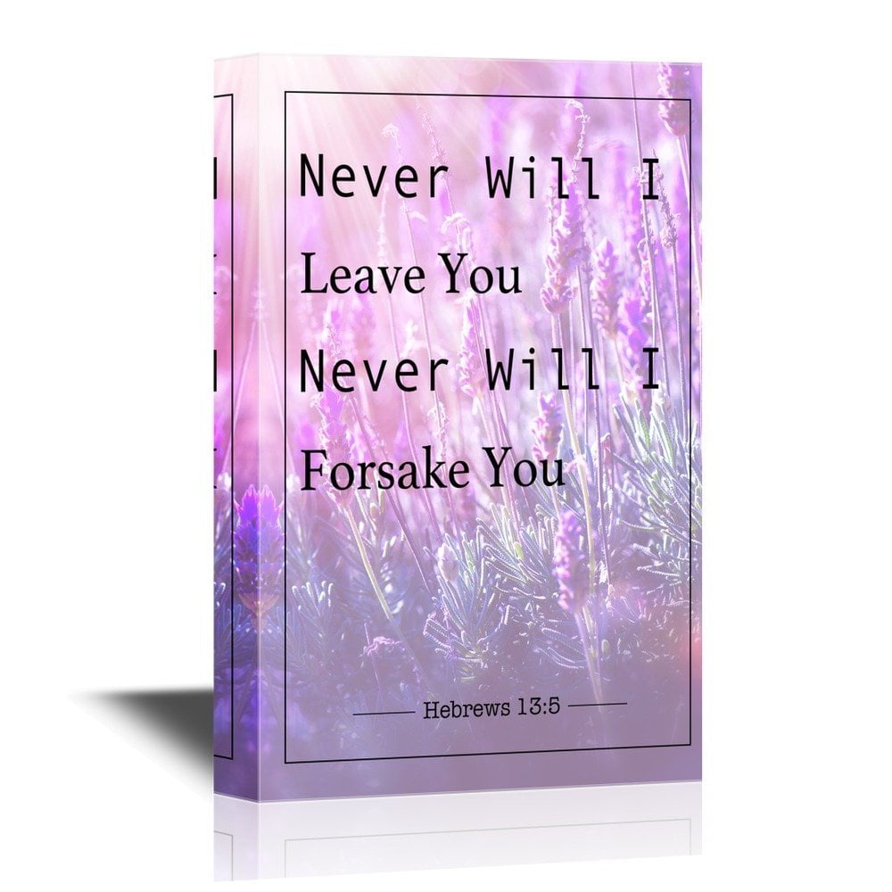 wall26 - Christian Quotes Series Canvas Wall Art - Never Will I Leave ...