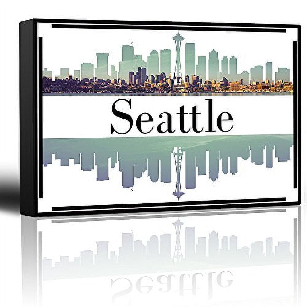 wall26 - City Skyline Series - Seattle - Colorful Urban Art - Sunsets ...
