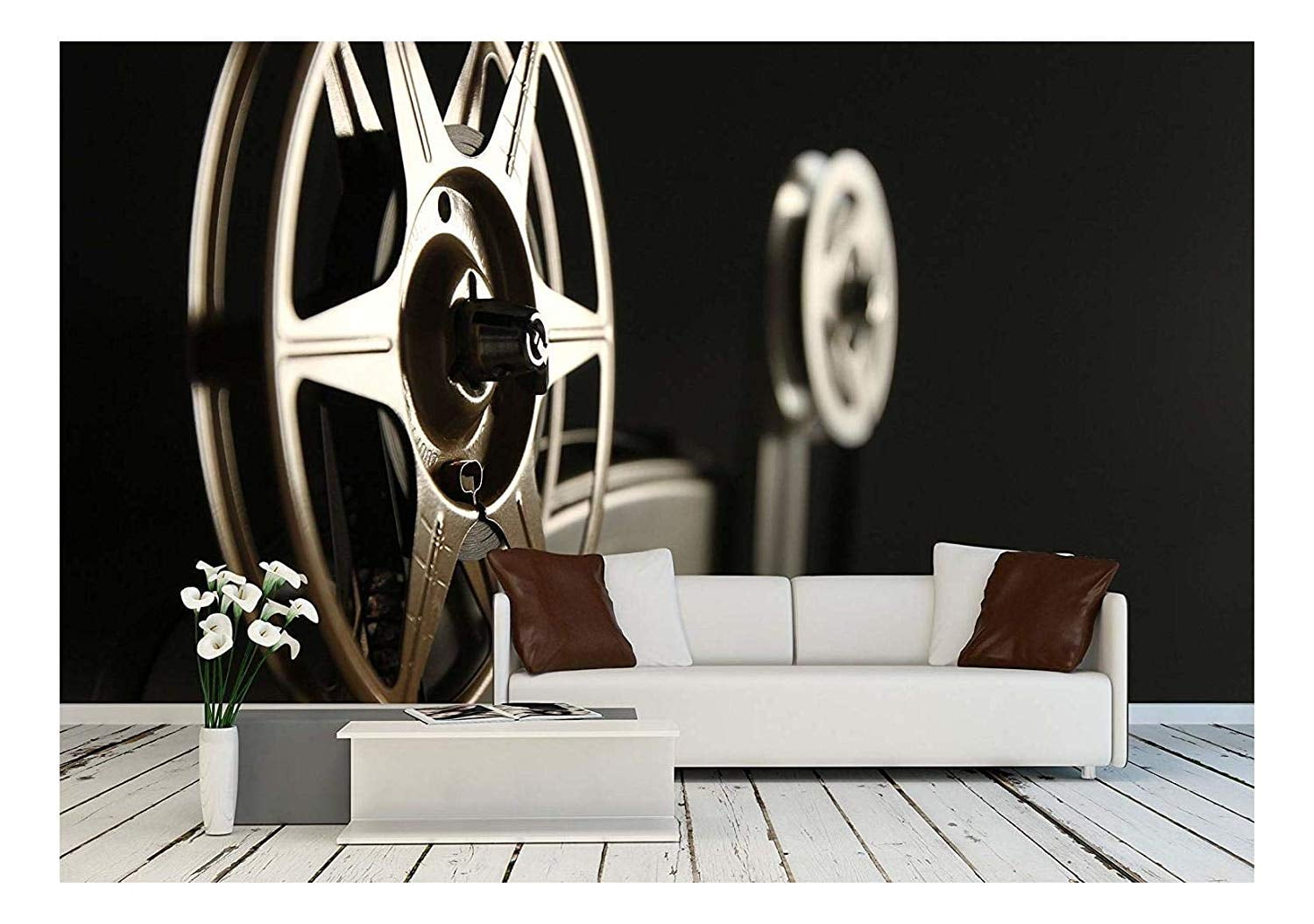 wall26 - Close-up of The Film reels on a Vintage 8mm Film Projector in ...