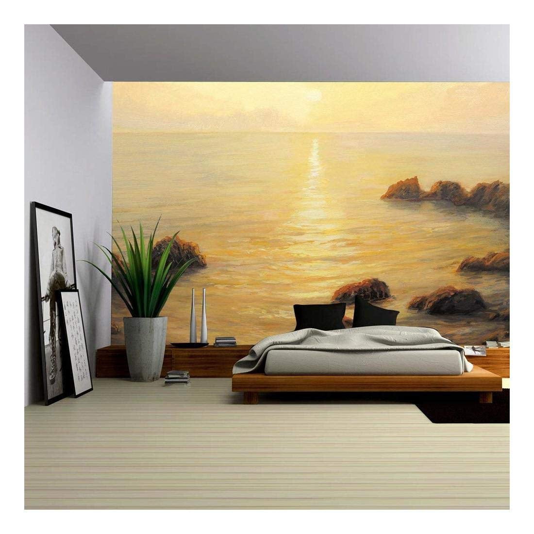 wall26 - Colorful Golden Sunrise with Sunpath on The Sea Surface ...