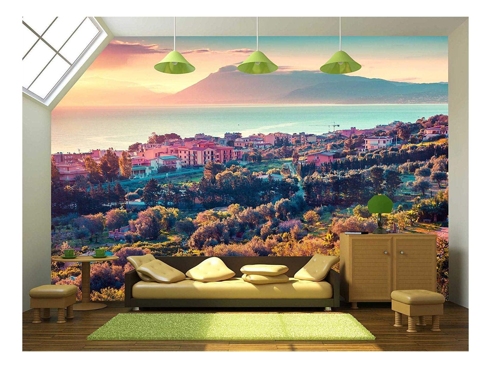 wall26 - Colorful Spring Sunset in The Solanto Village, Mediterranean ...