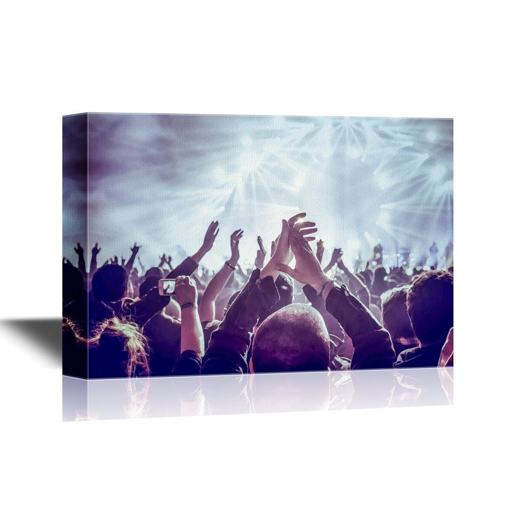 wall26 - Concert Crowd Canvas Wall Art - Concert Crowd Excited Fans ...