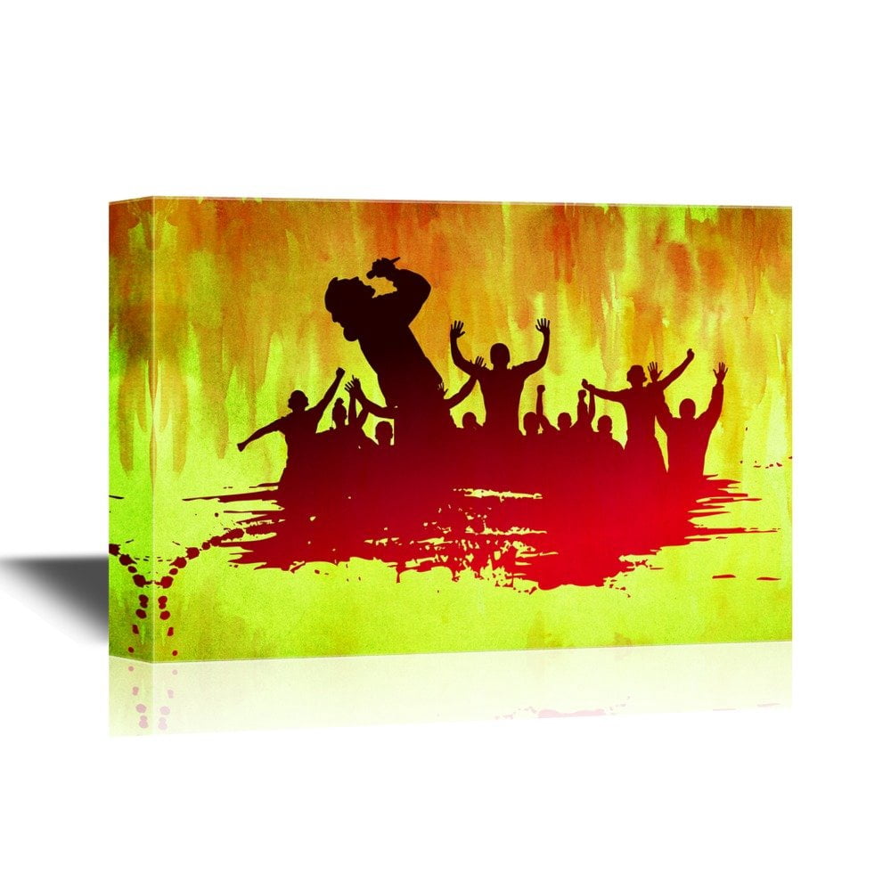 wall26 - Concert Crowd Canvas Wall Art - Concert and Singer Concept Art ...