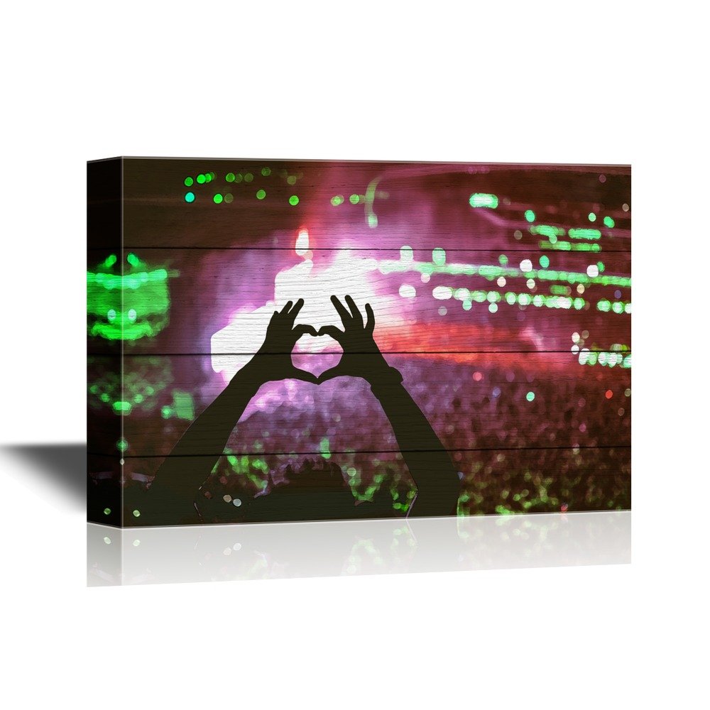 wall26 - Concert Crowd Canvas Wall Art - Heart Shaped Hands at Concert ...