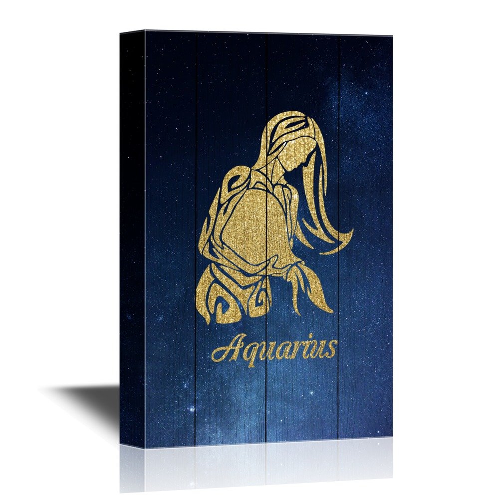 wall26 - Constellation Canvas Wall Art - Aquarius - Gallery Wrap Modern ...
