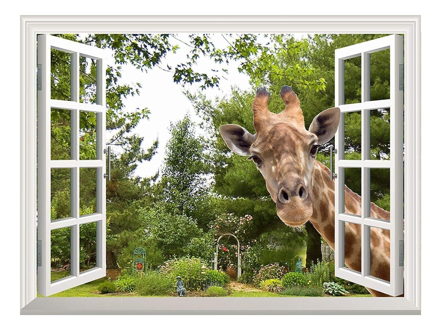 wall26 Creative Wall Sticker - A Curious Giraffe Sticking Its Head into ...