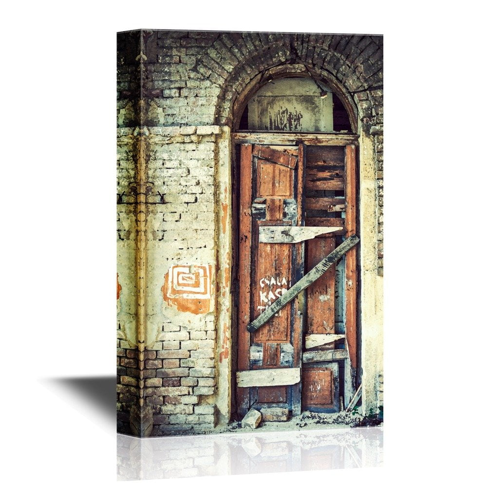 wall26 - Doors Canvas Wall Art - Grunge Door - Gallery Wrap Modern Home ...