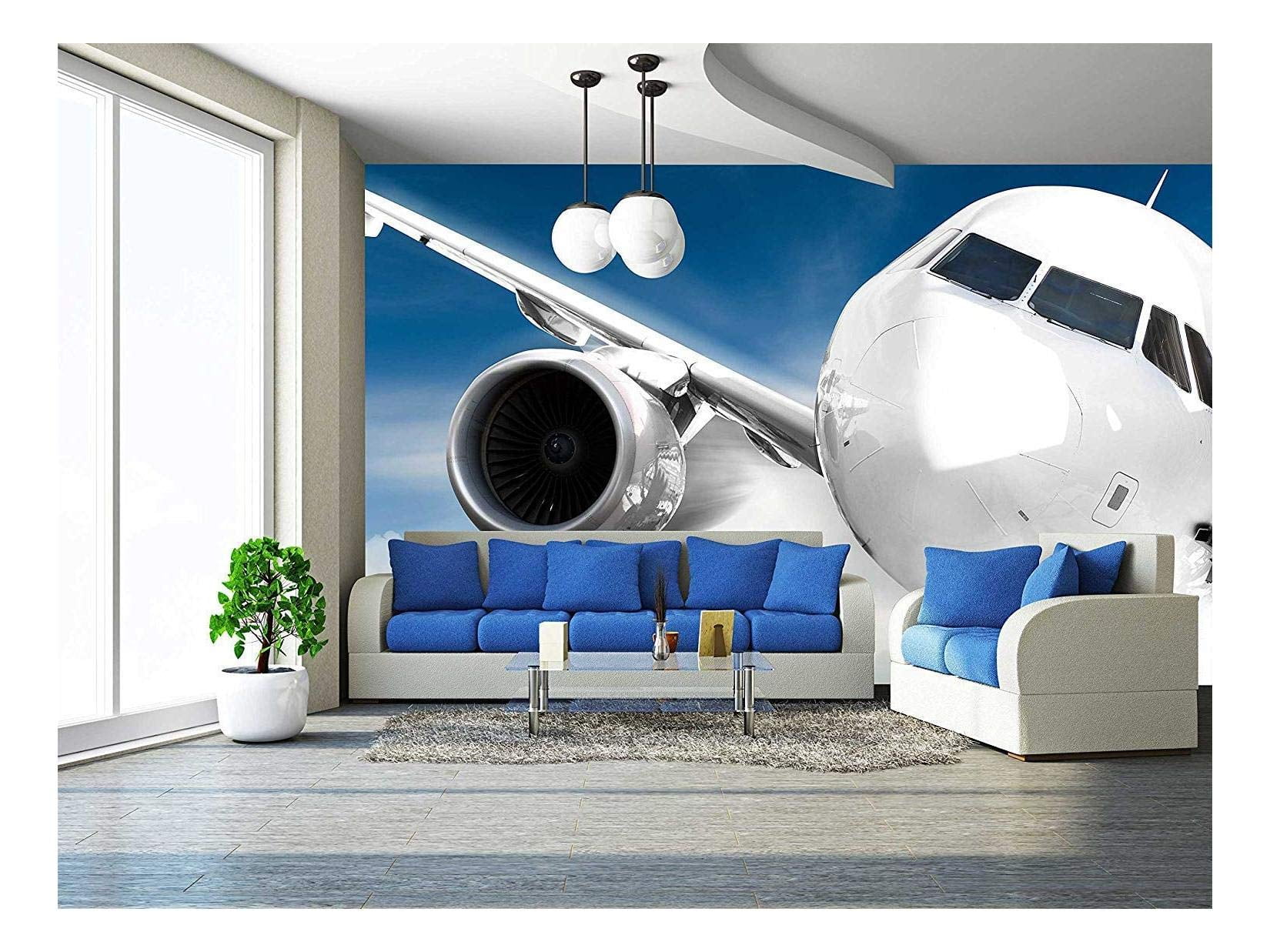 wall26 - Fast Airplane in The Sky - Removable Wall Mural | Self ...