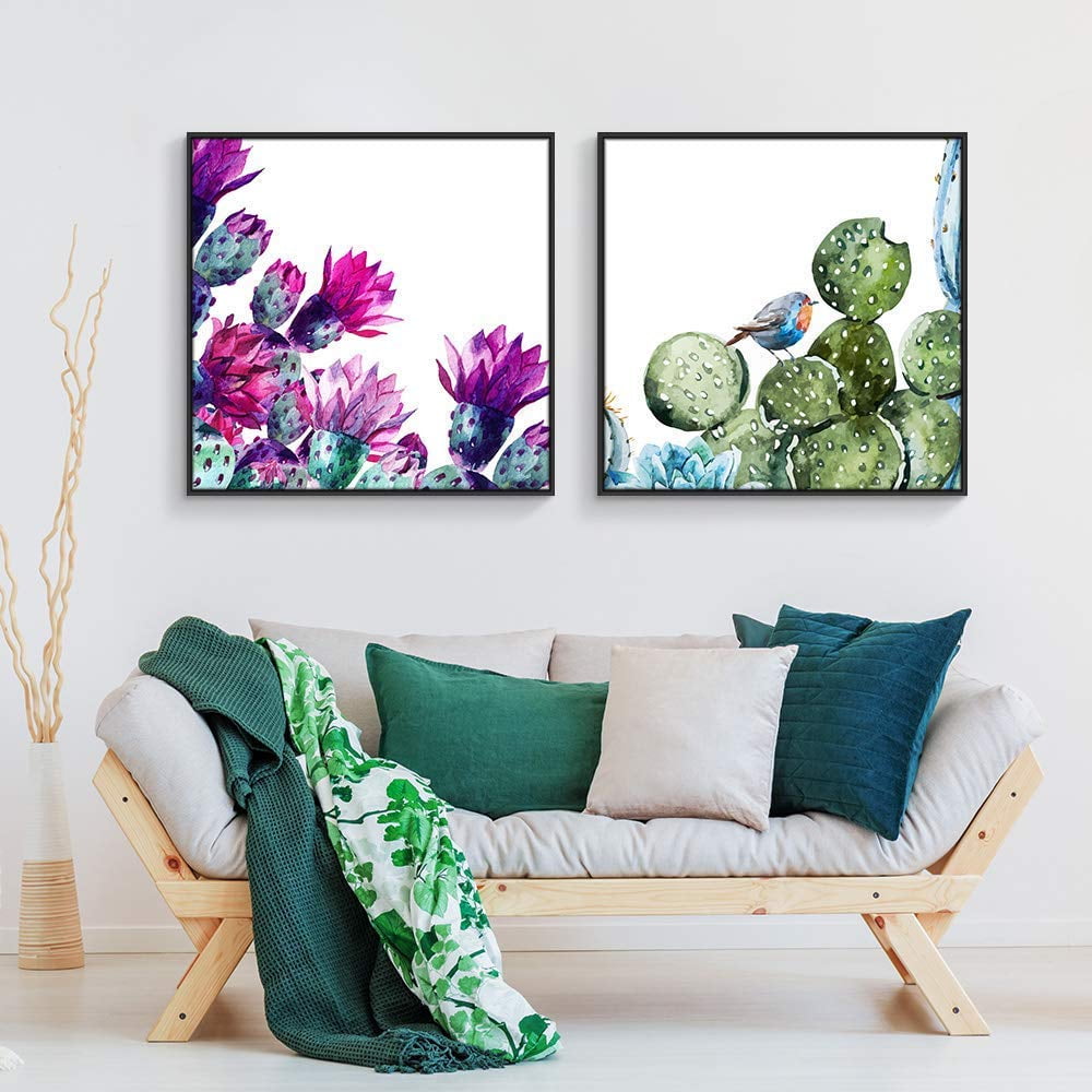 wall26 Floating Framed Canvas Wall Art for Living Room, Bedroom Green ...