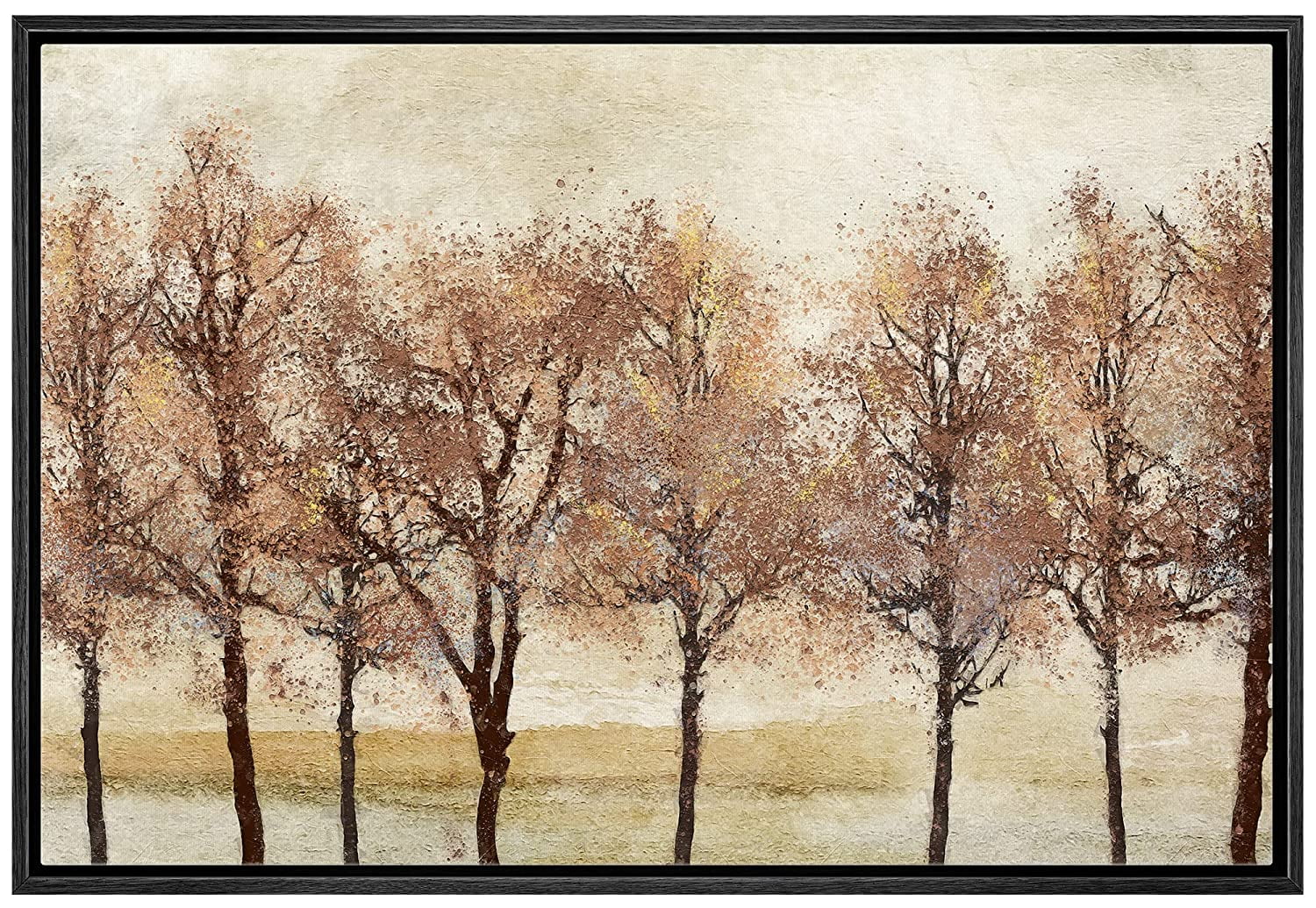 wall26 Framed Canvas Print Wall Art Autumn Fall Orange Leaf Forest Tree ...