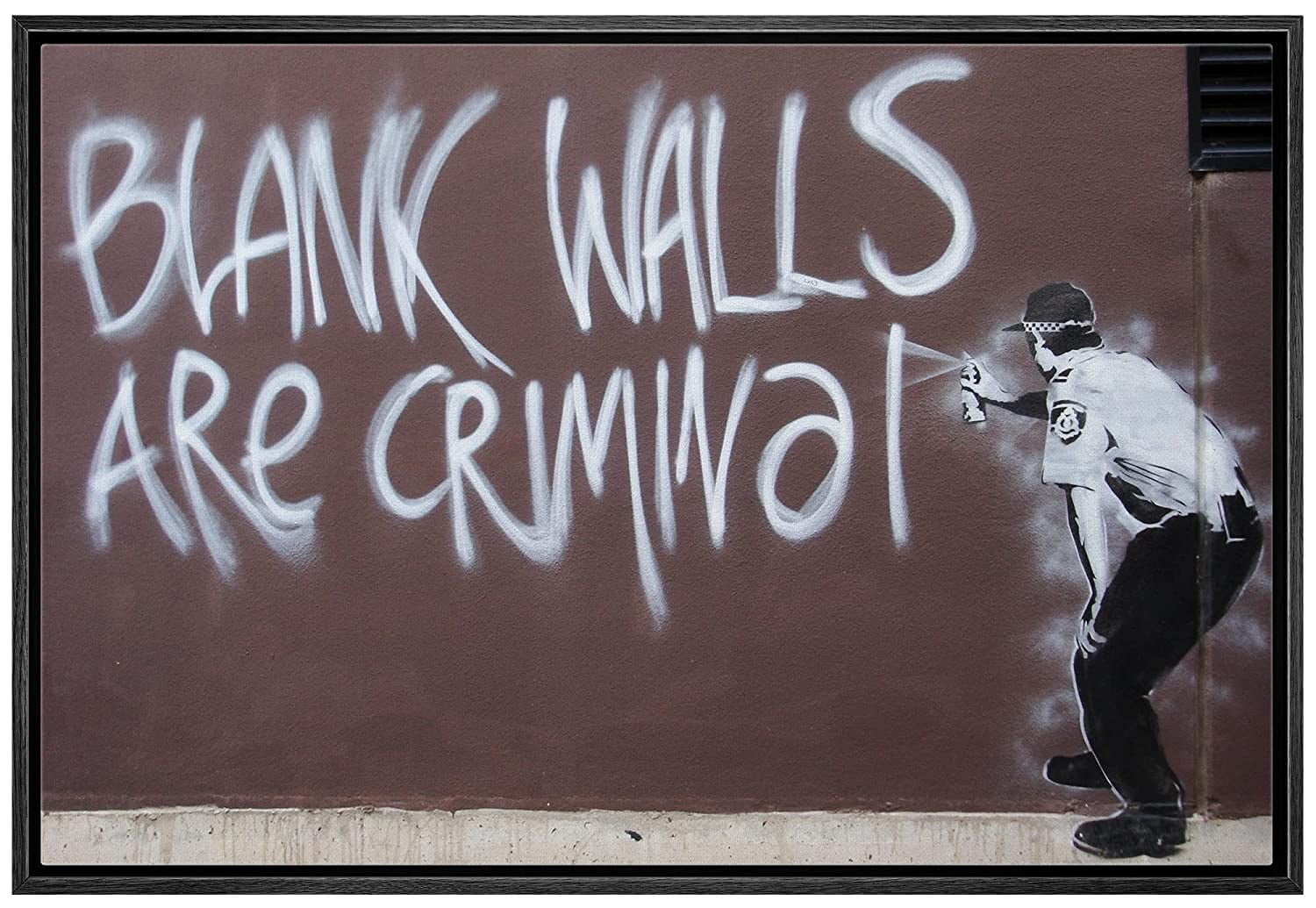 wall26 Framed Canvas Print Wall Art Banksy Blank Walls are Criminal ...
