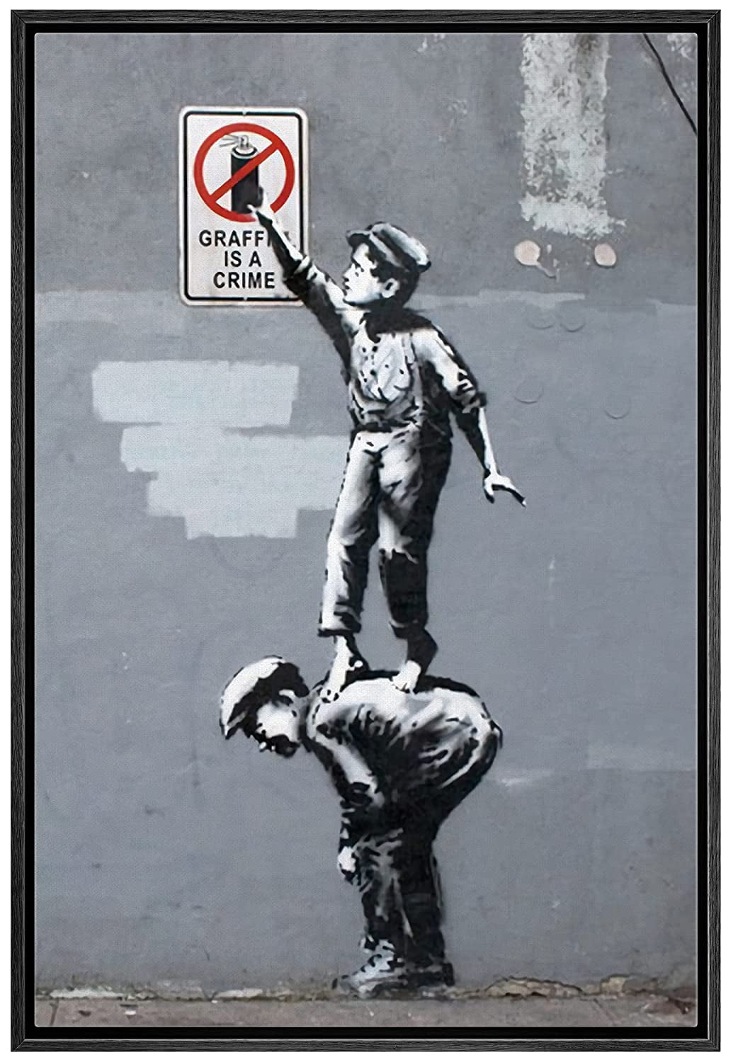 wall26 Framed Canvas Print Wall Art Banksy British Artist 1800s Kids ...
