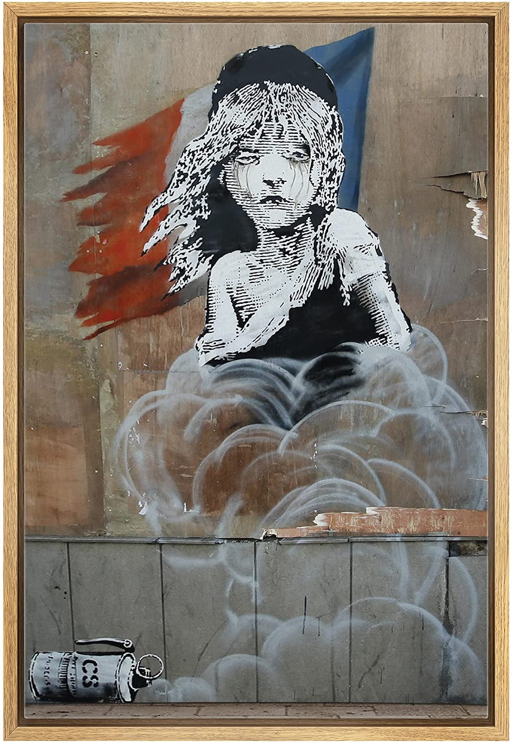 wall26 Framed Canvas Print Wall Art Banksy Les Miserables with French ...