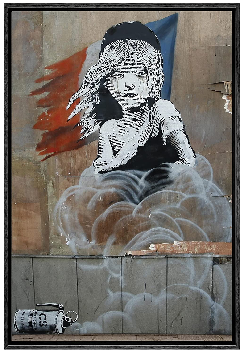 wall26 Framed Canvas Print Wall Art Banksy Les Miserables with French ...