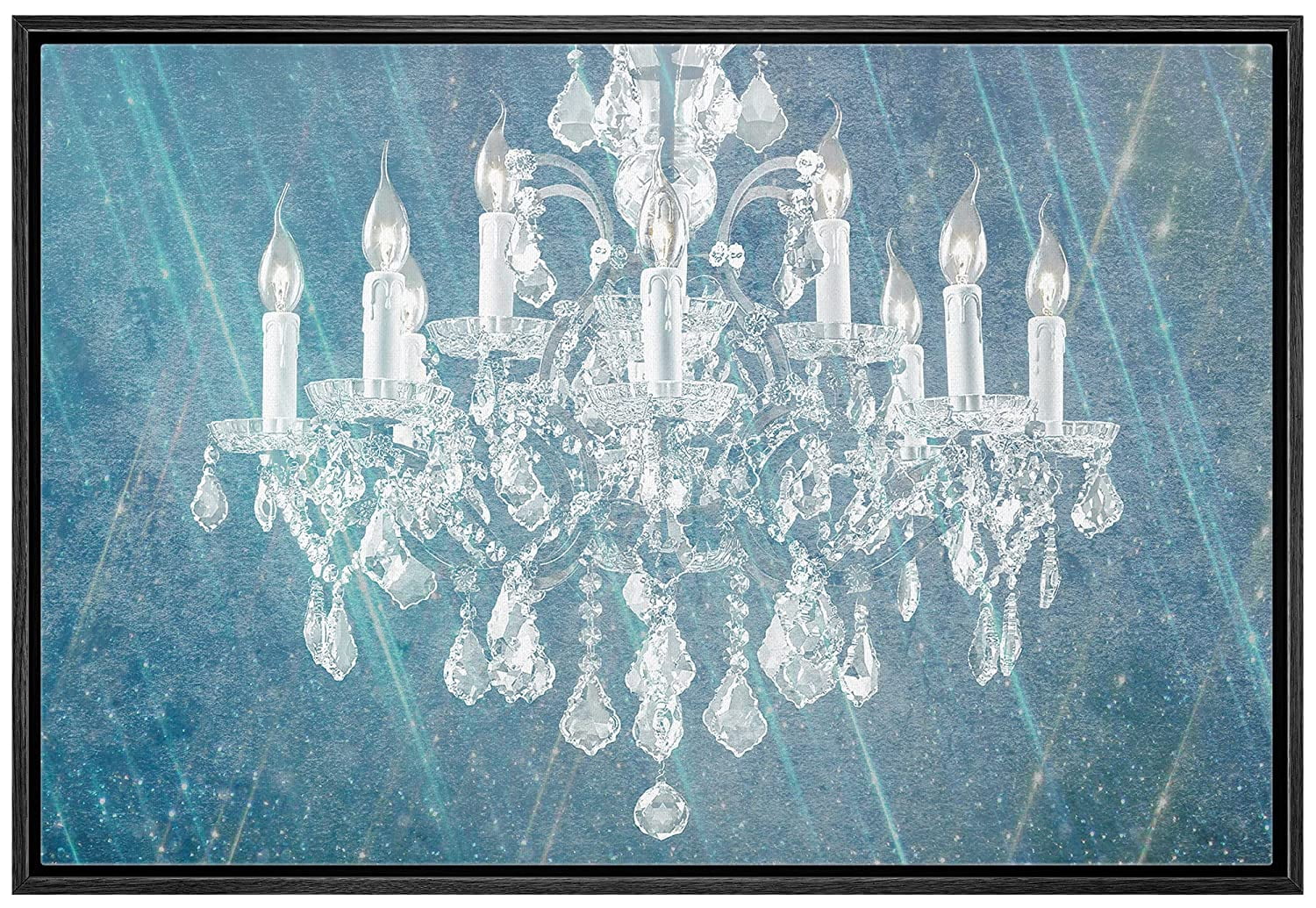 wall26 Framed Canvas Print Wall Art Blue Past Paint White Crystal ...