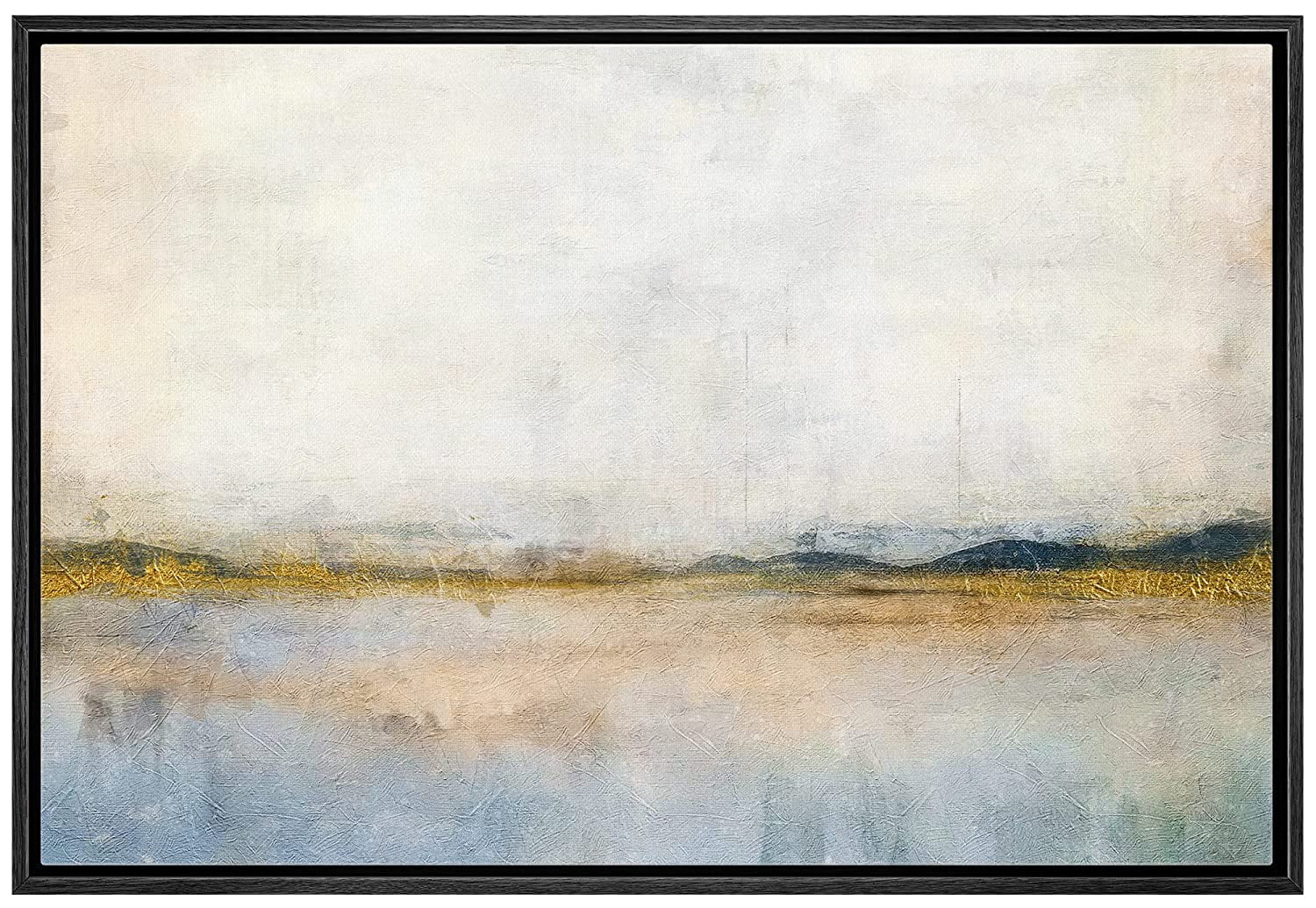 wall26 Framed Canvas Print Wall Art Grunge Minimal Pastel Landscape ...