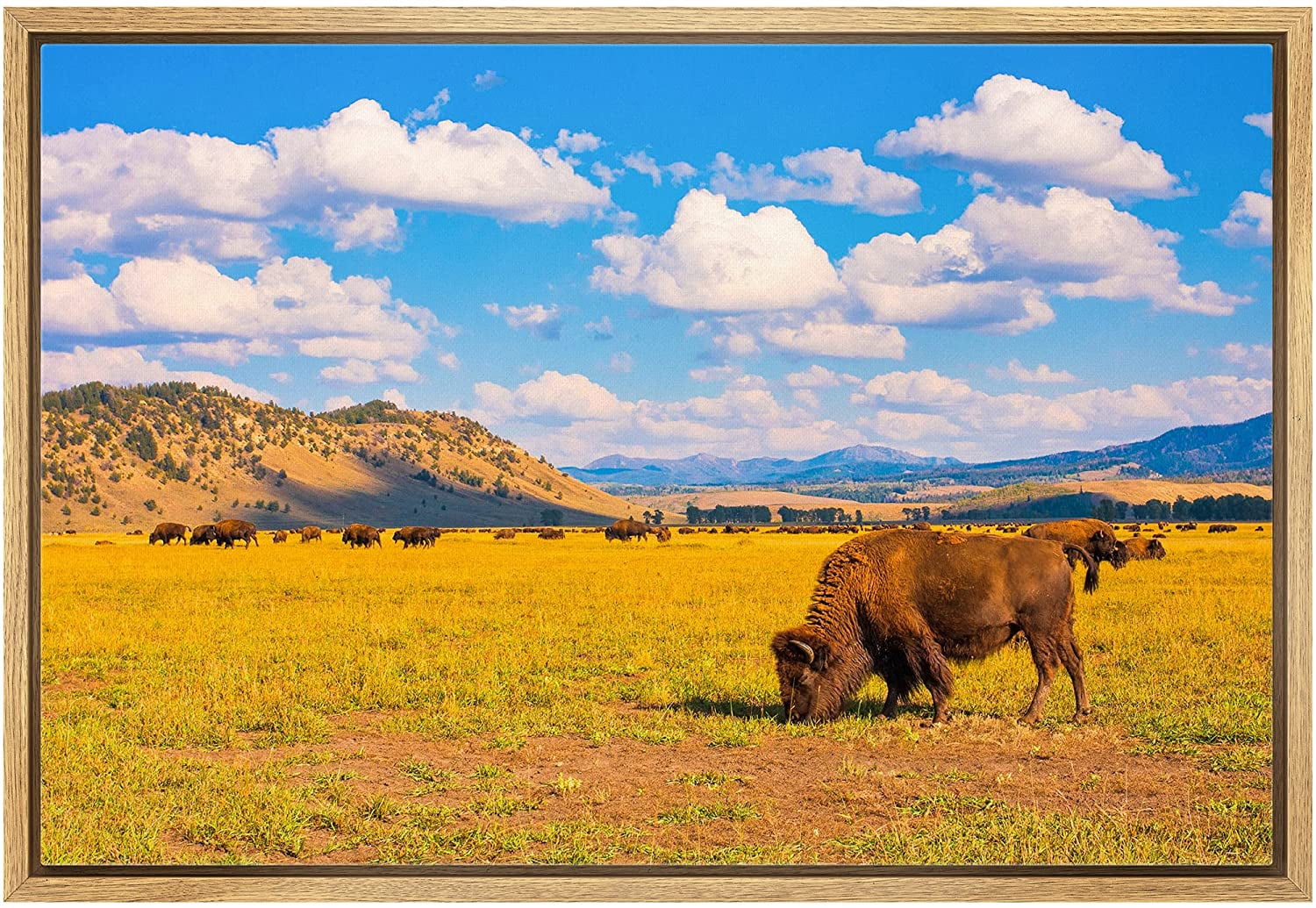 wall26 Framed Canvas Print Wall Art Montana Mountain Cloudy Valley ...
