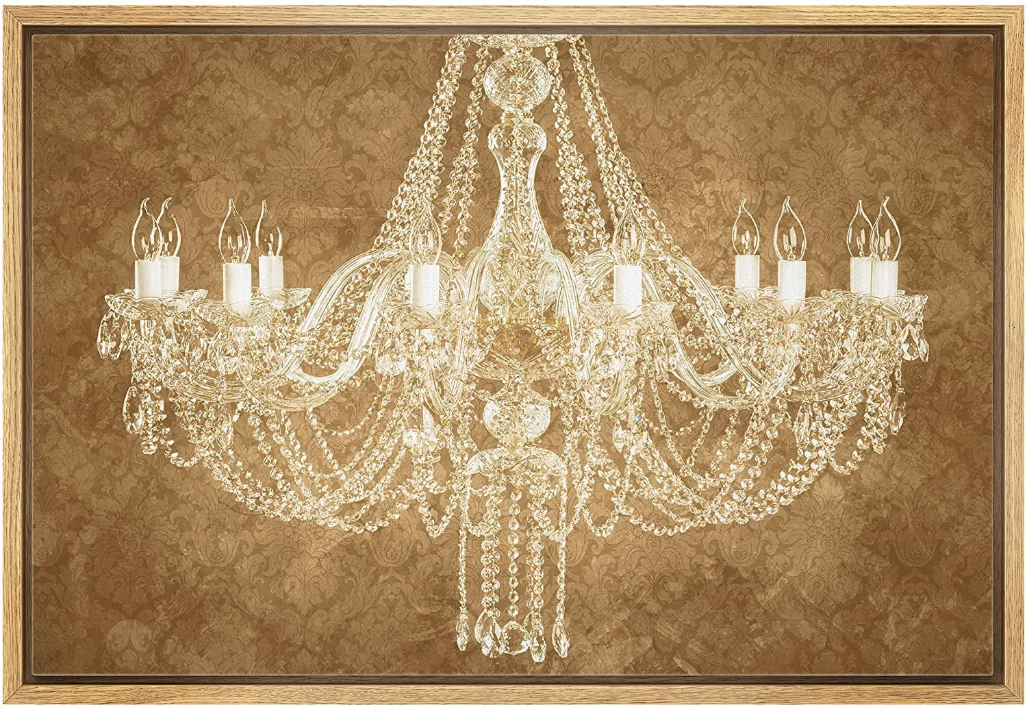 wall26 Framed Canvas Print Wall Art Ornate Pattern White Crystal ...