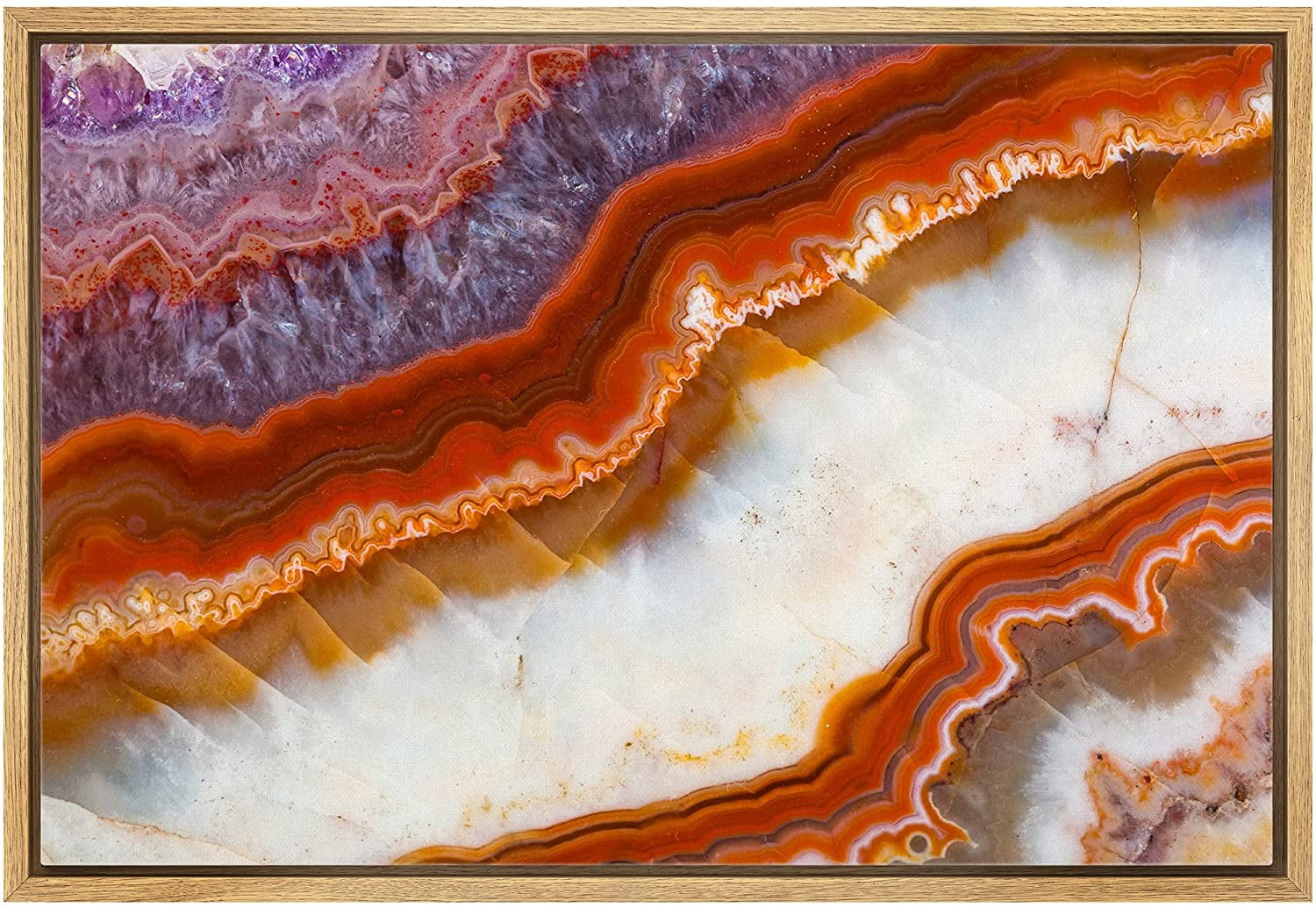 wall26 Framed Canvas Print Wall Art Purple Red White Gemstone Crystal ...